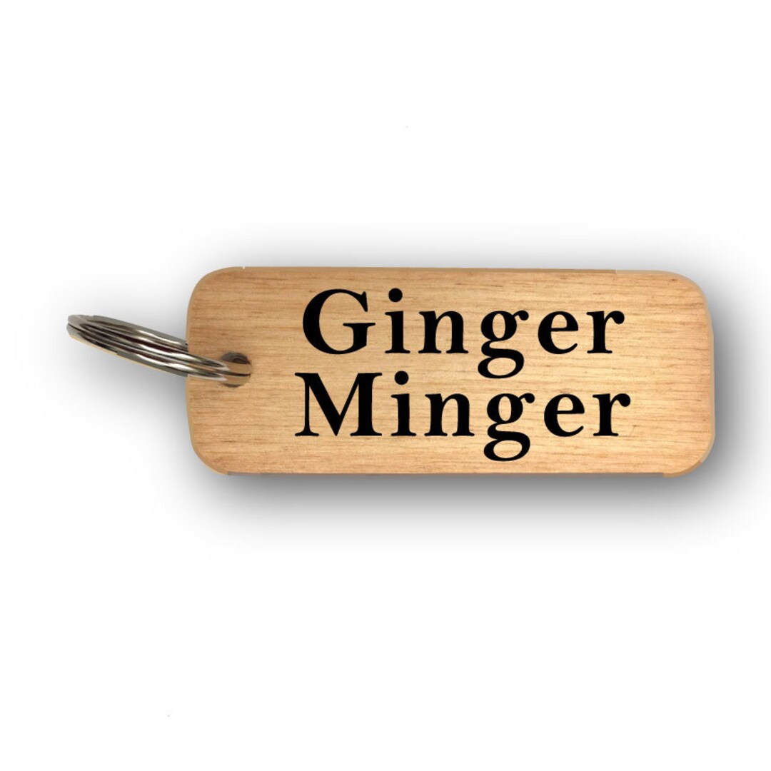 Ginger Minger Rustic Wooden Keyring - Etsy