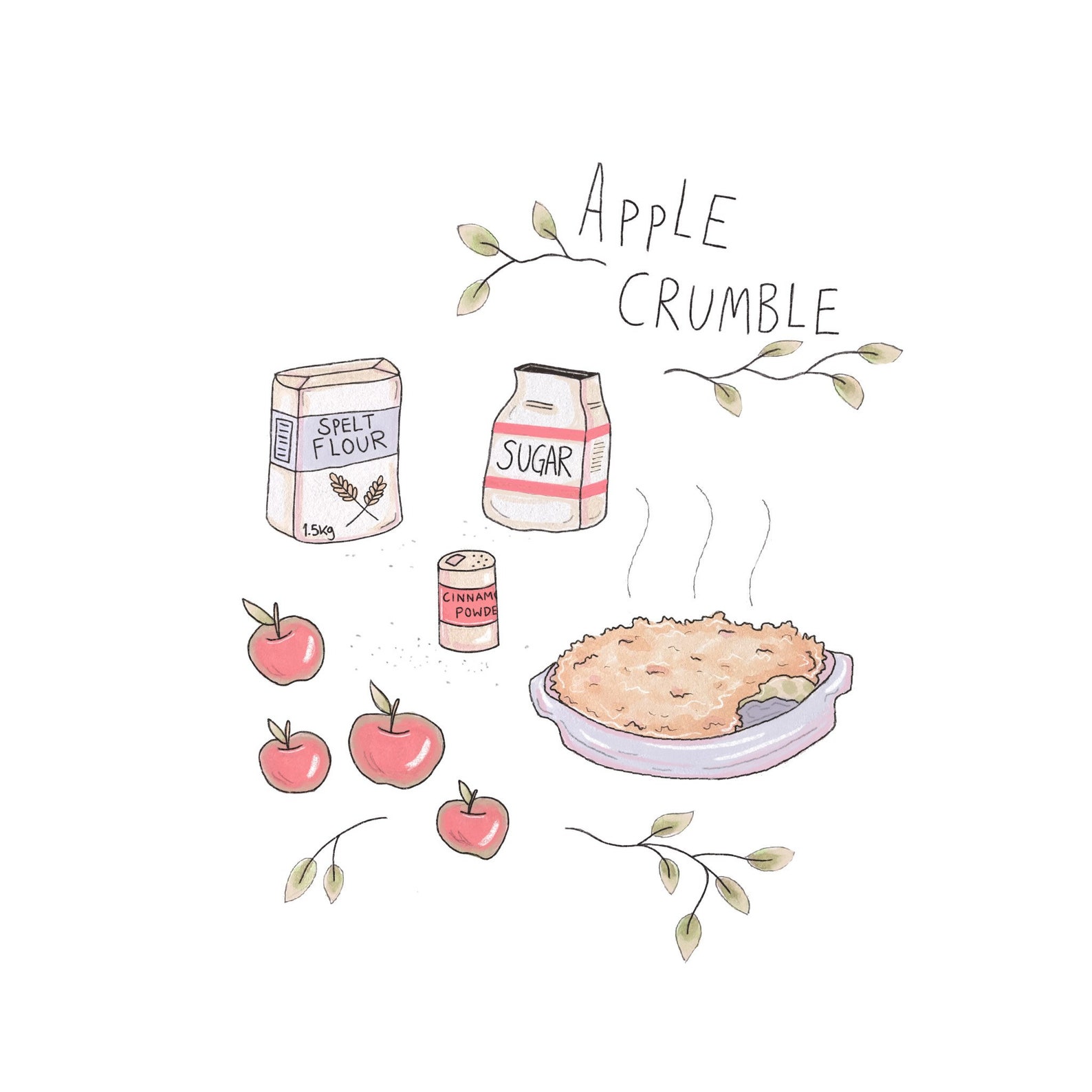 Apple Crumble Print Digital File | Etsy