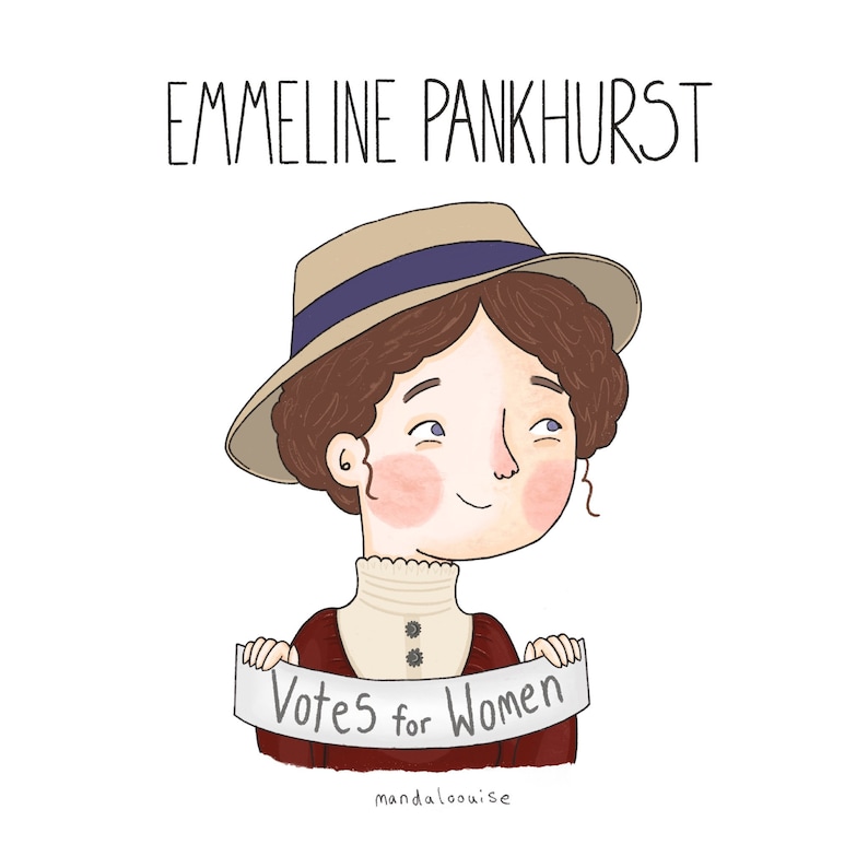 Cute Illustrated Emmaline Pankhurst Women throughout | Etsy