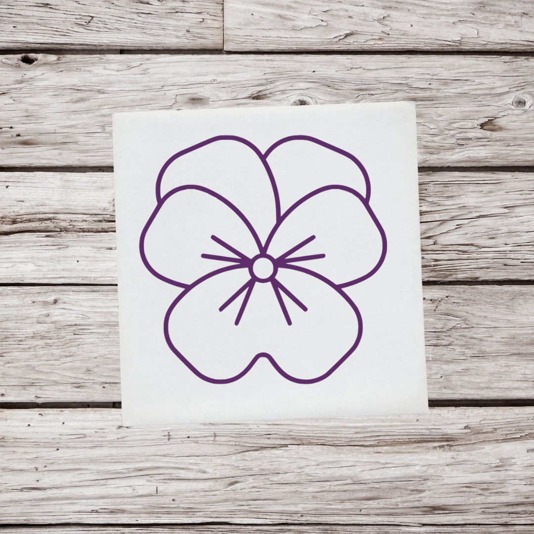 Pansy Decal, Pansy Sticker, Viola Decal, Violet Decal, Flower Decal ...