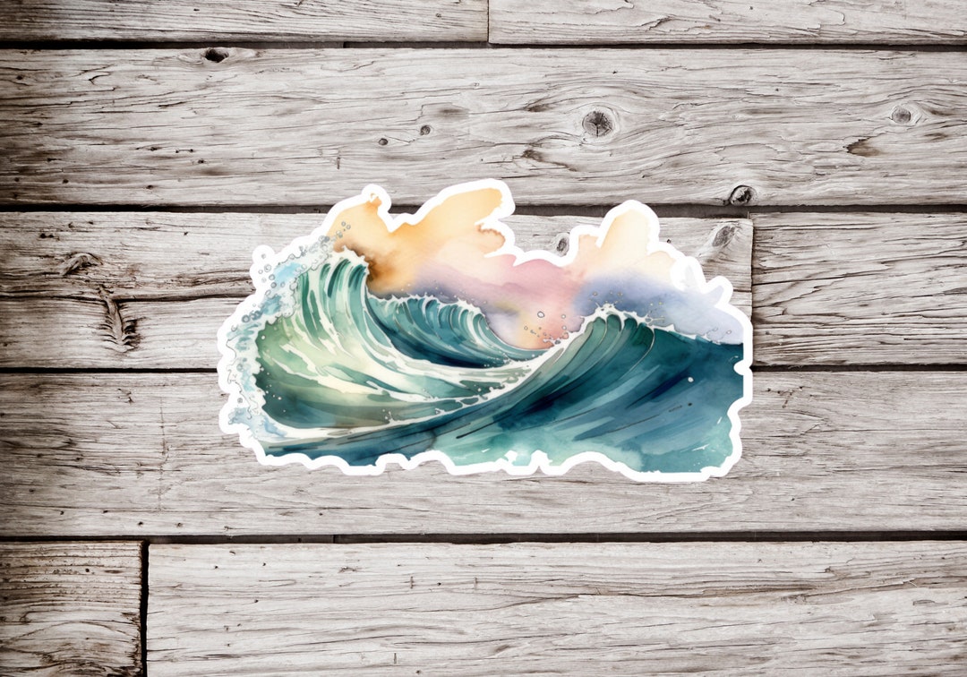 Wave Sticker, Ocean Wave Sticker, Ocean Sticker, Surf Sticker ...