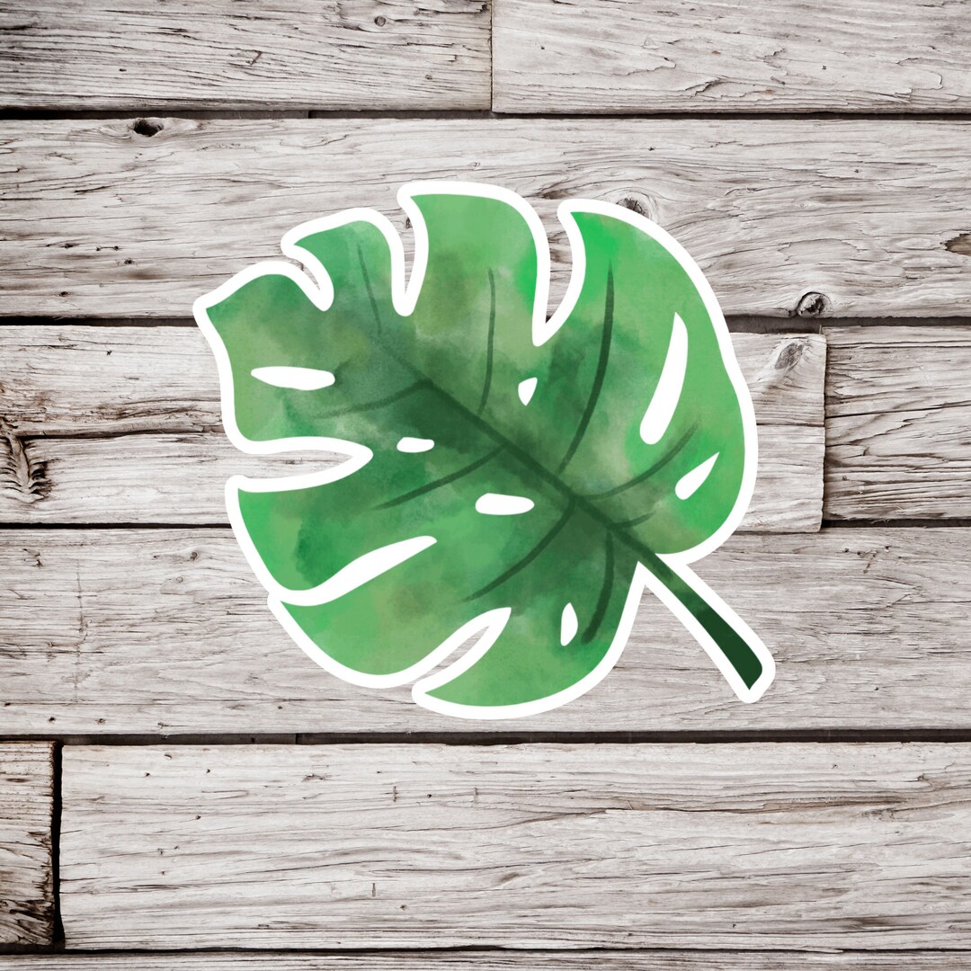 Monstera Leaf Sticker, Swiss Cheese Plant Sticker, Monstera Sticker ...