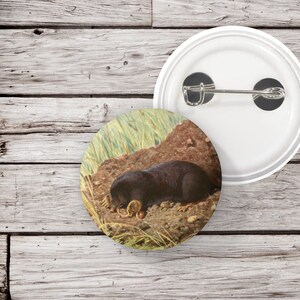 Mole Pin, Mole Pin Back Button, Screw Pin, Natural History Pin, Vintage ...