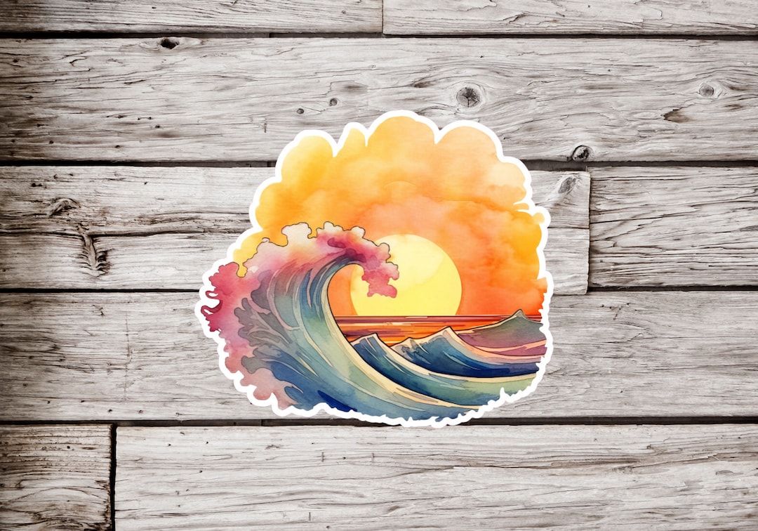 Wave Sticker or Magnet, Ocean Wave Sticker, Waves Magnet, Surf Sticker ...