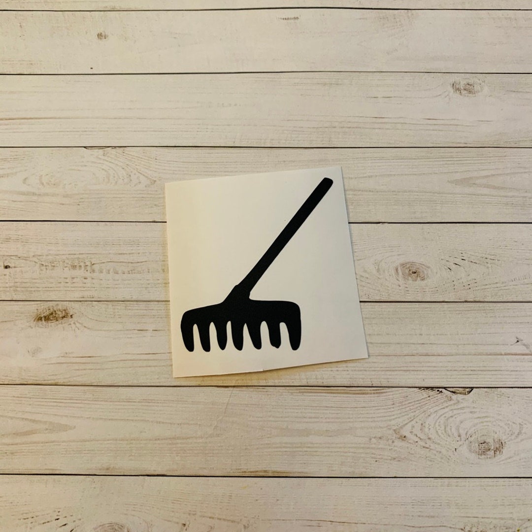 Rake Decal | Rake Vinyl Decal | Rake Sticker | Tool Decal | Garden ...