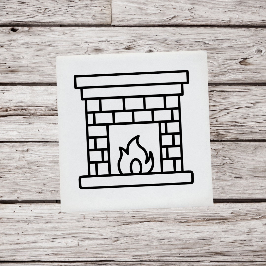 Fire Place Decal | Fire Place Sticker | Chimney Decal | Christmas Decal ...