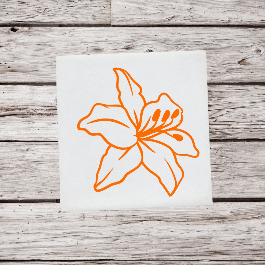 Lily Decal, Lily Sticker, Lily Flower Decal, Flower Decal, Wildflower ...