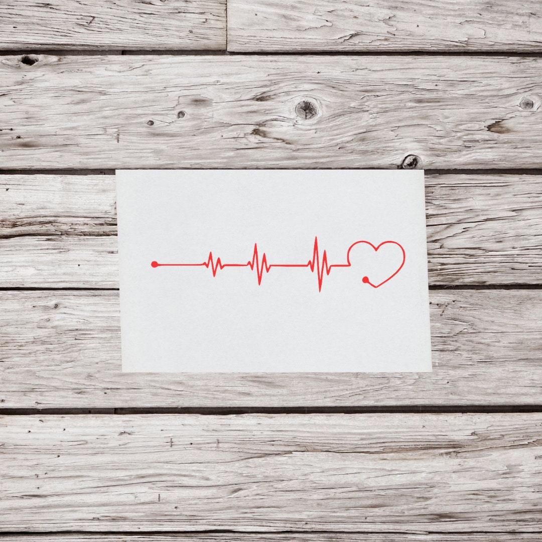 Heart Beat Decal | Heart Beat Sticker | Heart Decal | Heart Sticker ...