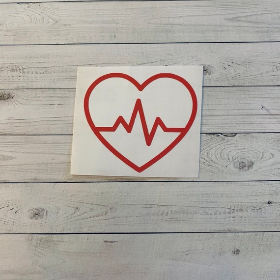 Heart Beat Decal Heart Beat Sticker Heart Decal Heart - Etsy
