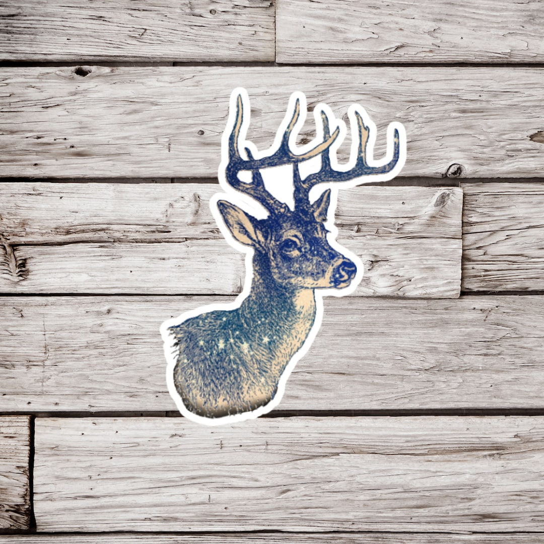 Deer Sticker, Celestial Sticker, Buck Sticker, White Tail Deer Sticker ...