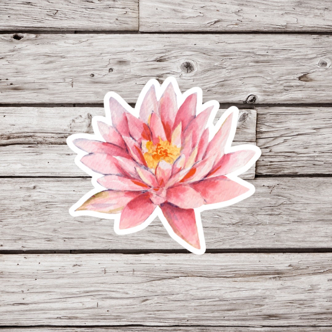 Water Lily Sticker, Lily Sticker, Waterproof Sticker, Flower Sticker ...