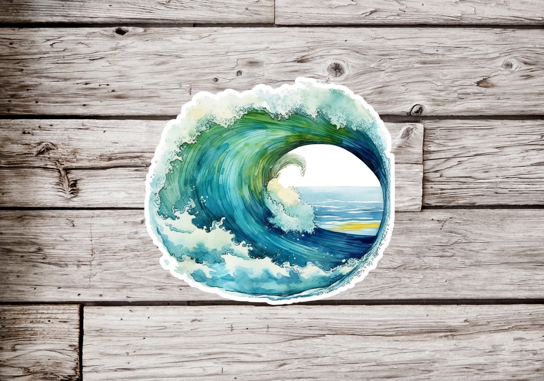 Wave Sticker or Magnet, Ocean Wave Sticker, Waves Magnet, Surf Sticker ...