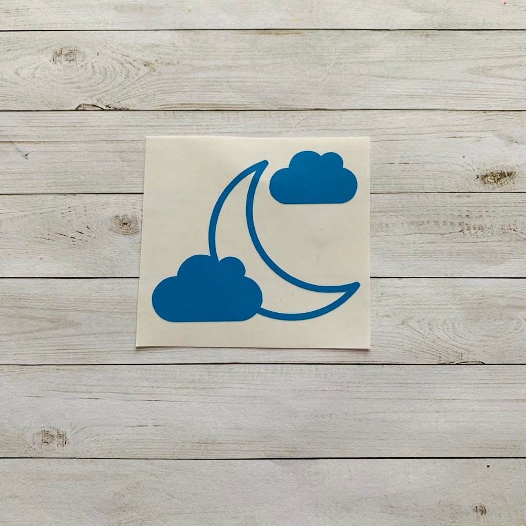 Moon Decal Moon Sticker Crescent Moon Decal Cloud Decal | Etsy