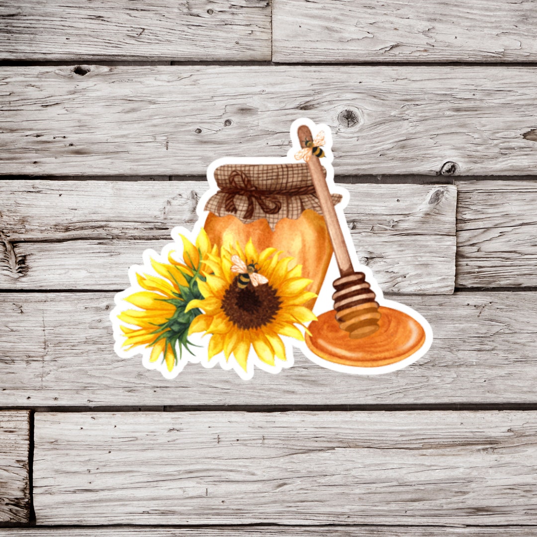 Honey Sticker, Honey Jar Sticker, Honey Dipper Sticker, Honey Bee ...