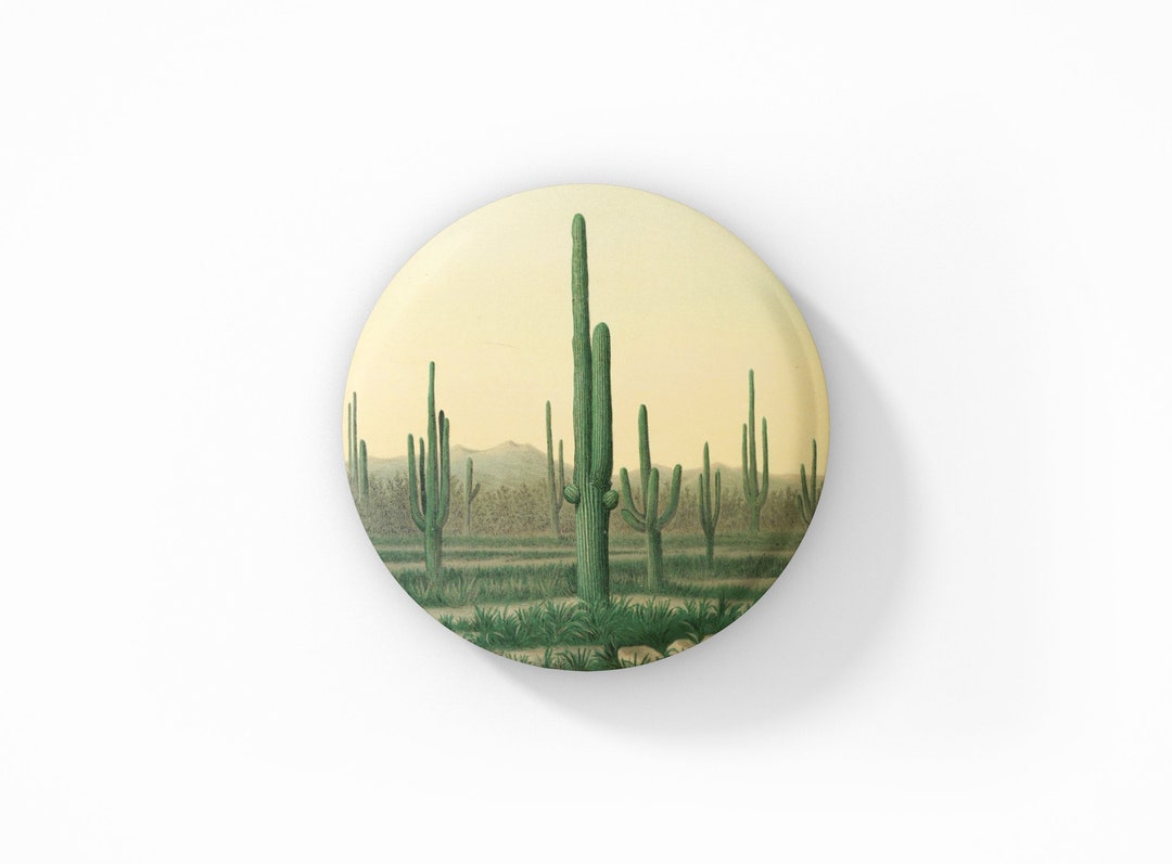 Saguaro Cactus Pin, Saguaro Cactus Pin Back Button, Cactus Pin, Vintage ...