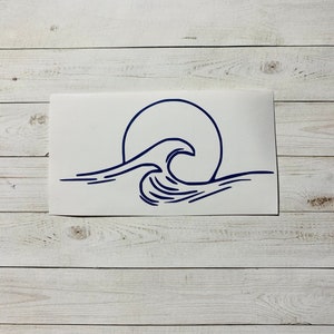 Wave Decal | Wave Vinyl Decal | Wave Sticker | Sun Decal | Beach Decal ...
