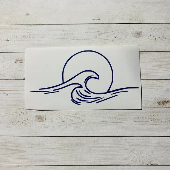 Wave Decal Wave Vinyl Decal Wave sticker Sun Decal | Etsy