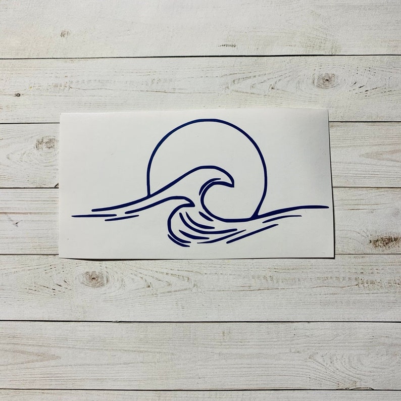 Wave Decal Wave Vinyl Decal Wave Sticker Sun Decal - Etsy