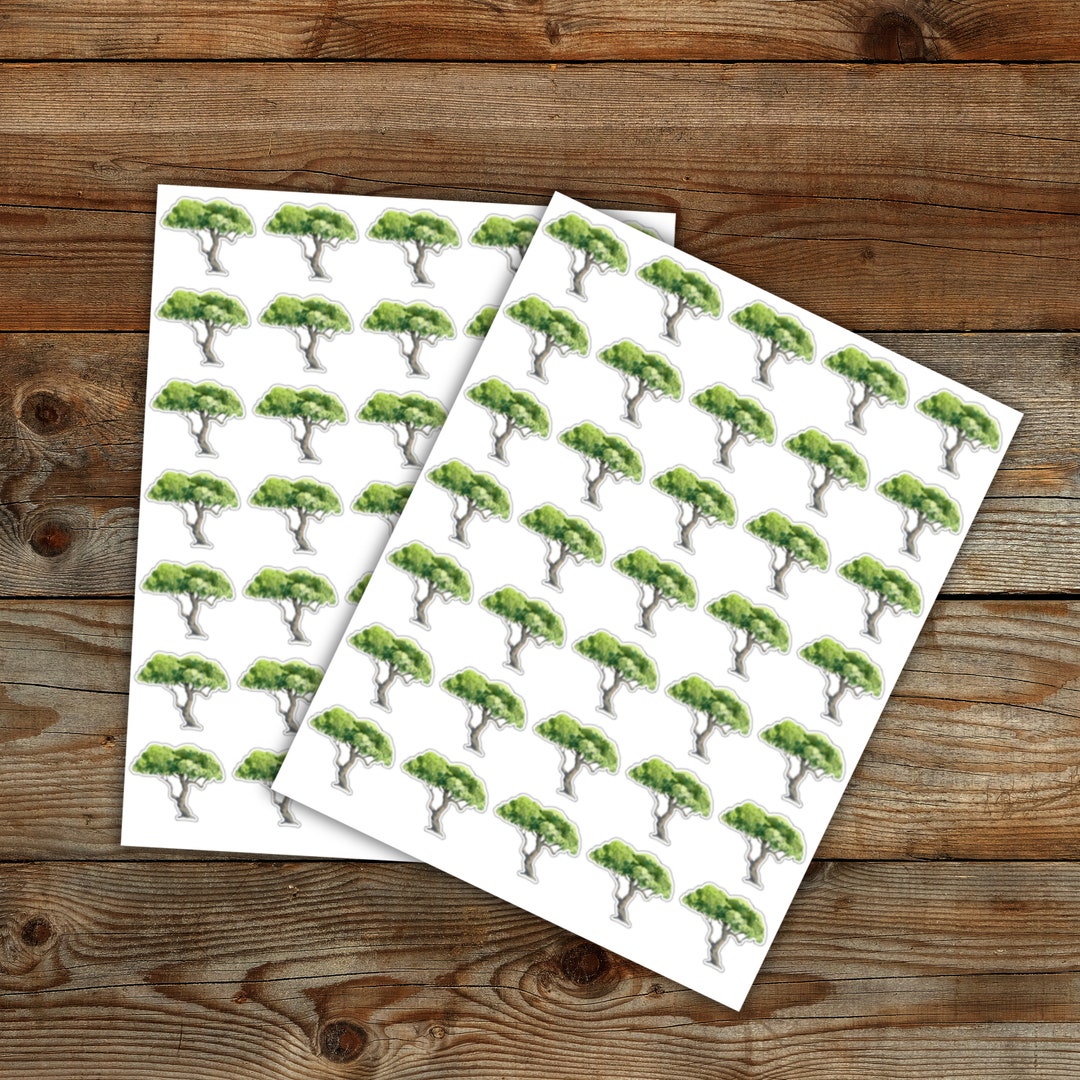 Acacia Tree Sticker Sheet, Tree Sticker Sheet, 8.5x11 Sticker Sheet ...