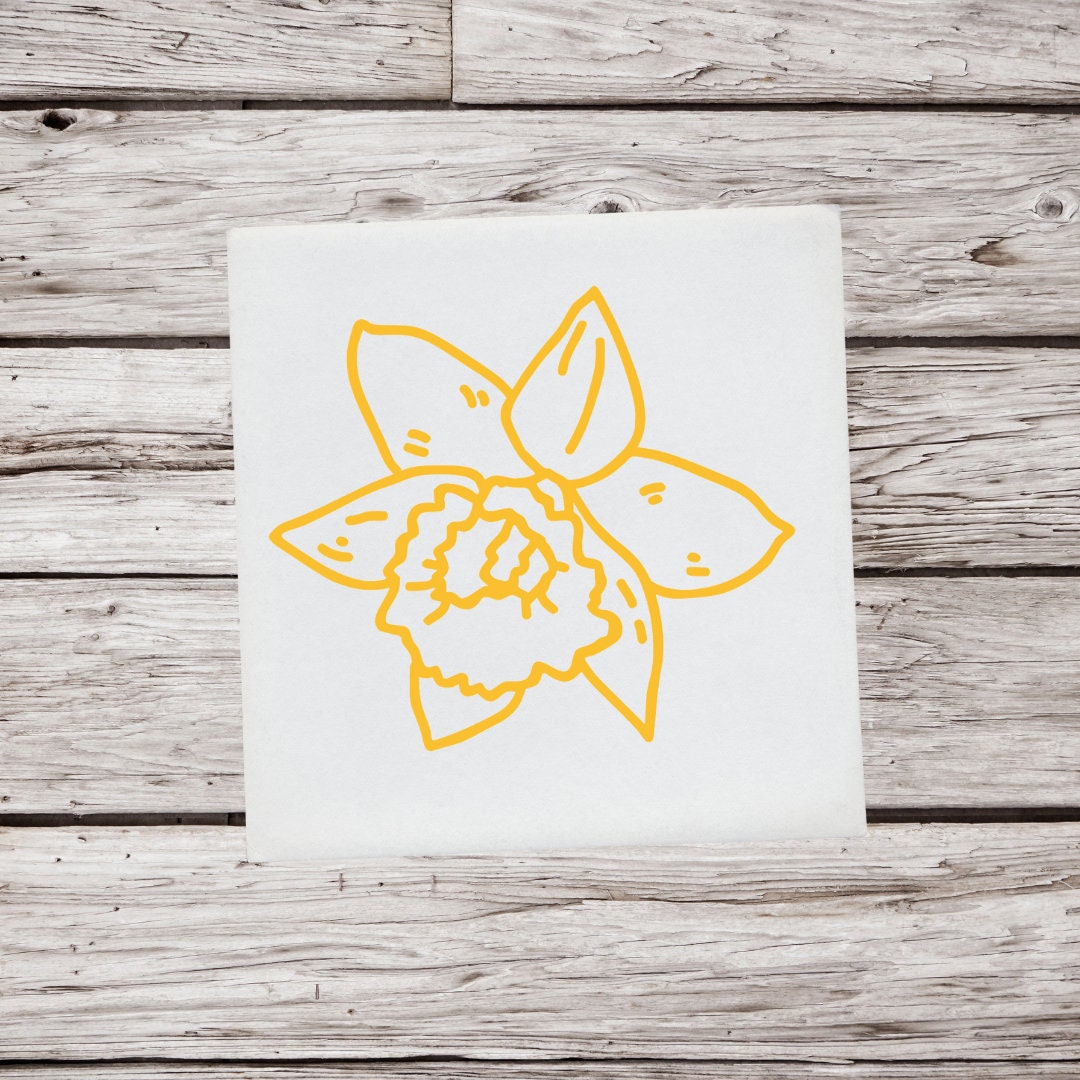 Daffodil Decal, Daffodil Sticker, Buttercup Decal, Flower Decal, Flower ...