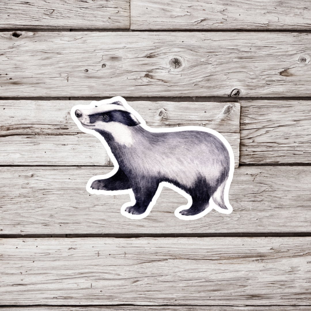 Badger Sticker, Watercolor Badger Sticker, Badger Gift, Animal Sticker ...