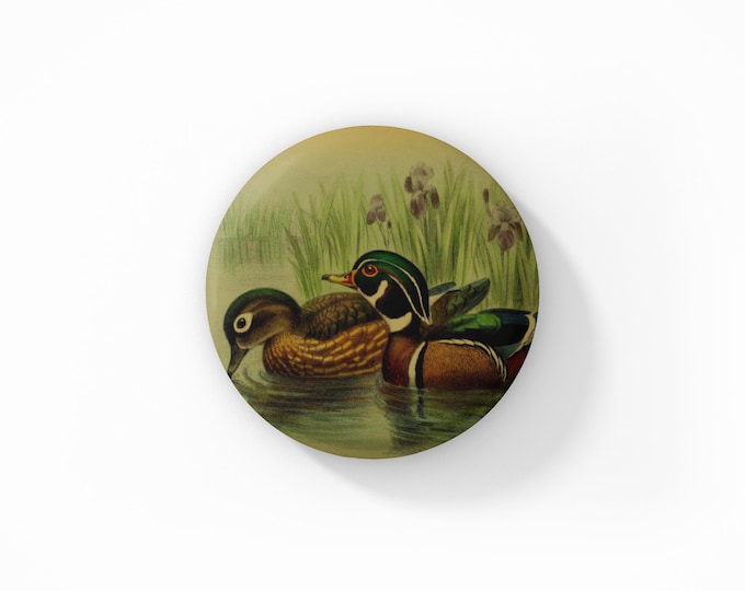 Wood Duck Pin, Wood Duck Pin Back, Wood Duck Button, Vintage Duck Pin ...