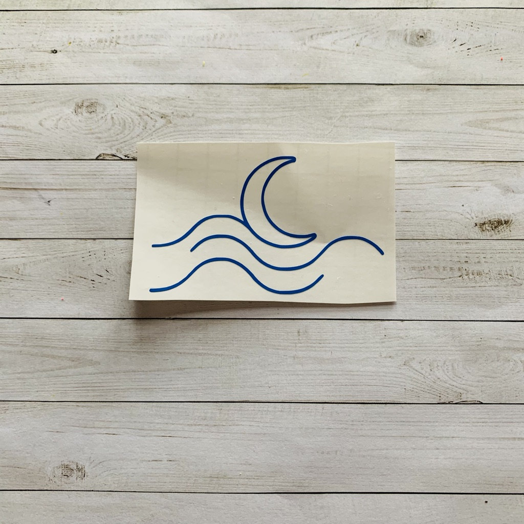 Moon Decal Moon Sticker Wave Decal Wave sticker Beach | Etsy