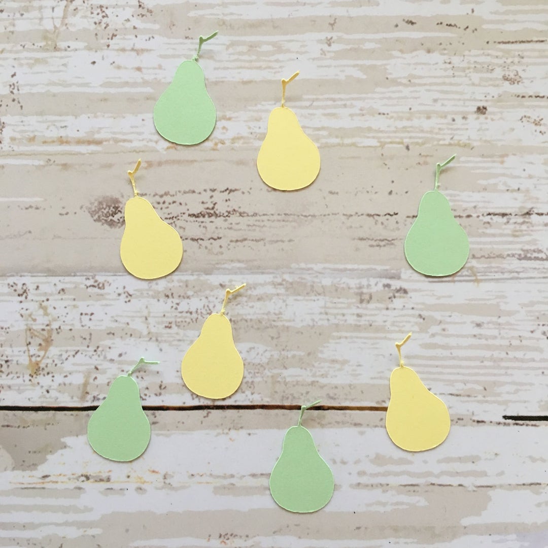 Pear Confetti | Pear Cut Outs | Pear Die Cuts | Fruit Confetti | Fruit ...