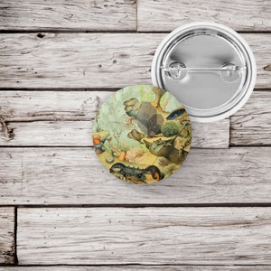 Ocean Pin, Ocean Pin Back Button, Sea Life Pin, Natural History Pin ...