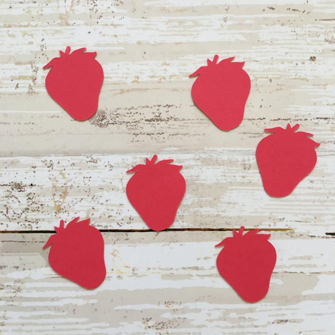 Strawberry Confetti | Strawberry Cut Outs | Strawberry Die Cuts ...