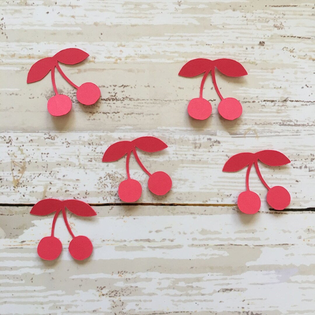 Cherry Confetti | Cherry Cut Outs | Cherry Die Cuts | Cherry Decoration ...