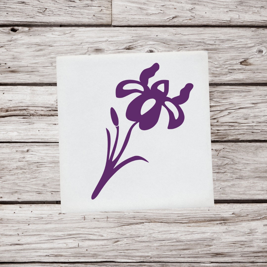 Iris Decal, Iris Sticker, Iris Vinyl Decal, Flower Decal, Flower ...