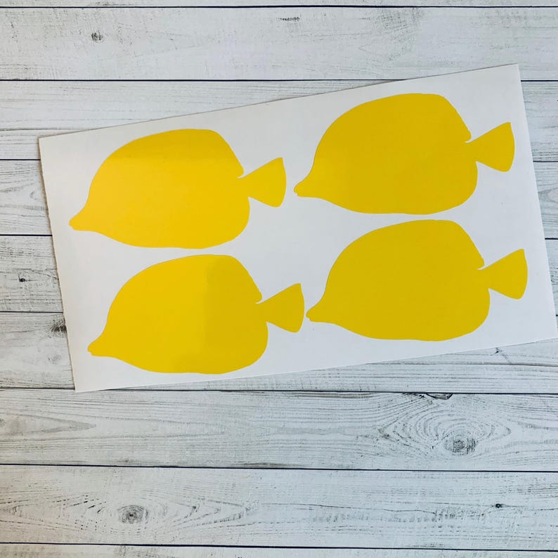 Yellow Tang Fish Decal | Yellow Tang Vinyl Decal | Yellow Tang Sticker ...
