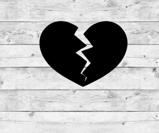 Broken Heart Decal Broken Heart Sticker Heart Sticker | Etsy