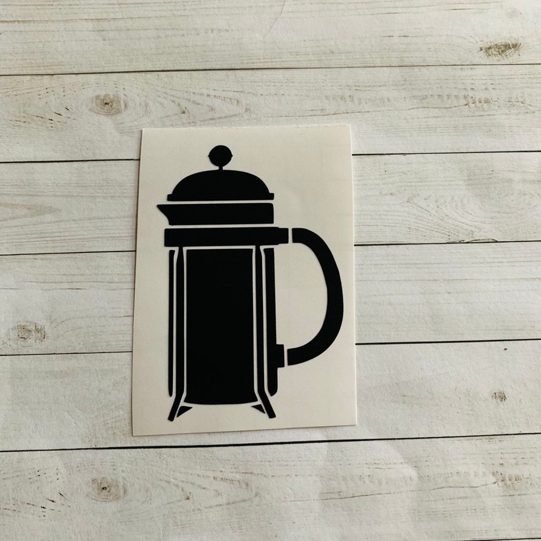 French Press Decal | French Press Sticker | Coffee Sticker | Coffee Pot ...