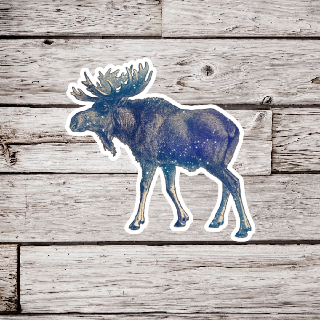 Moose Sticker or Magnet, Moose Sticker, Celestial Moose Sticker, Moose ...