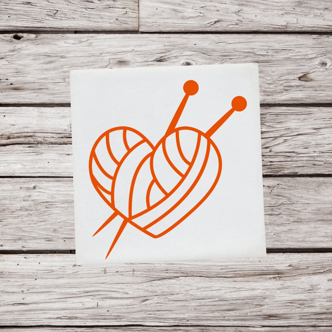 Knitting Decal | Knitting Sticker | Knitting Needle Decal | Yarn Decal ...