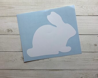 Flemish Giant Rabbit Silhouette Sticker, Vinyl Bunny Decal, Glossy ...