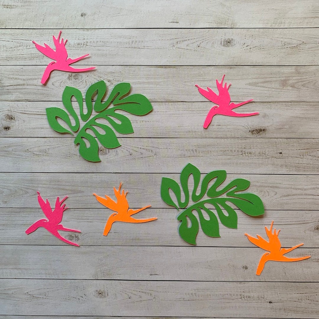 Bird of Paradise Confetti Set Tropical Confetti Tropical Leaf Confetti ...