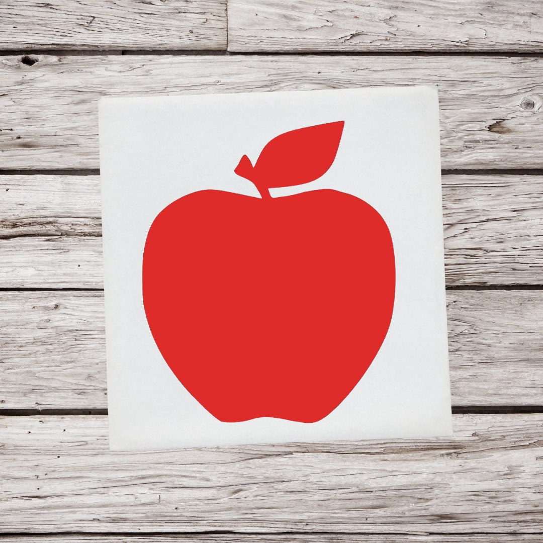 Apple Decal, Apple Vinyl Decal, Apple Sticker, Teacher Decal, Fruit ...