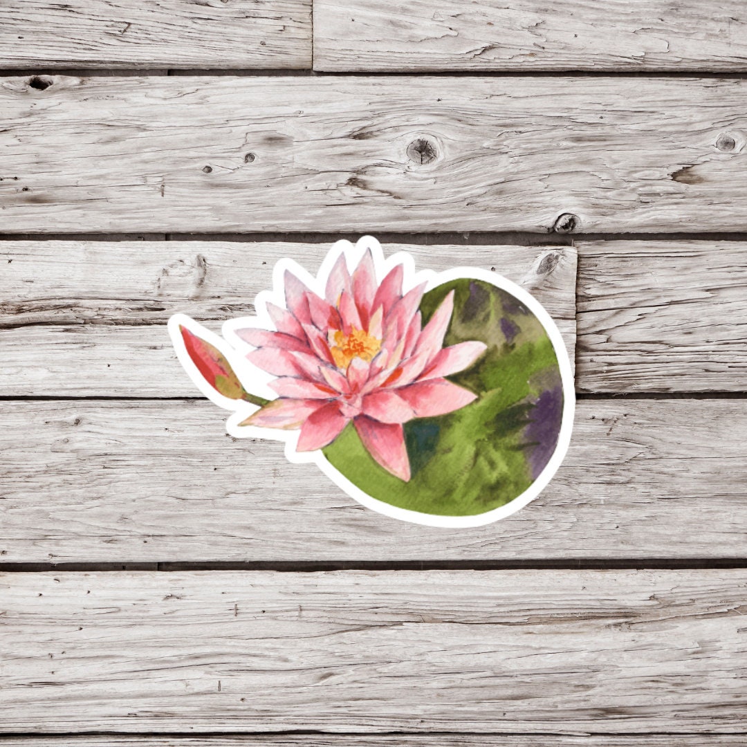 Water Lily Sticker, Lily Pad Sticker, Lily Sticker, Waterproof Sticker ...