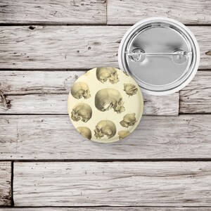 Skull Pin, Skull Pin Back Button, Skeleton Pin, Natural History Pin ...