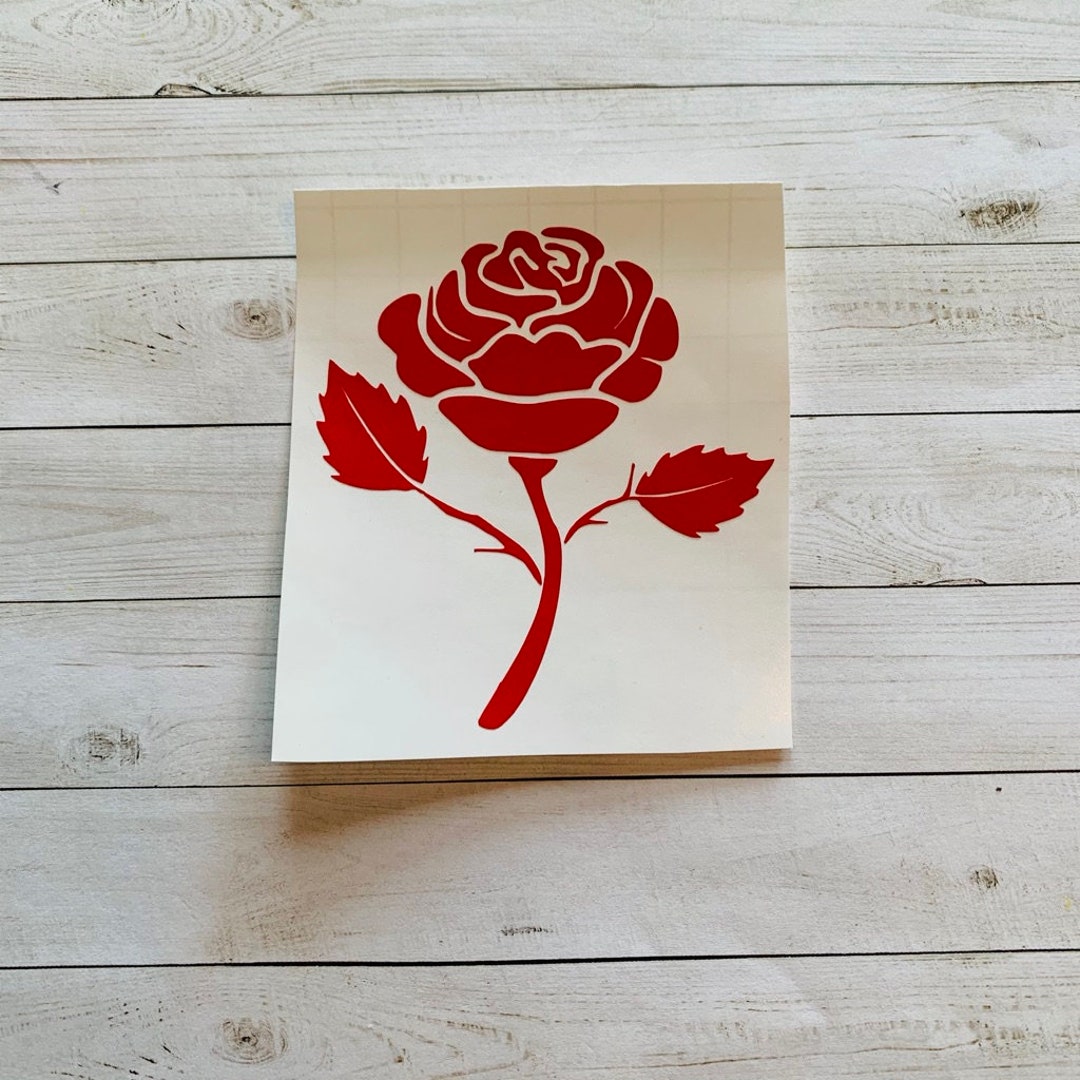 Rose Decal | Rose Sticker | Rose Vinyl Decal | Flower Decal | Garden ...