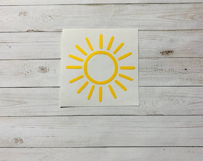 Sun Vinyl Decal, Summer Sun Car Window Sticker, Sunshine Beach Travel ...