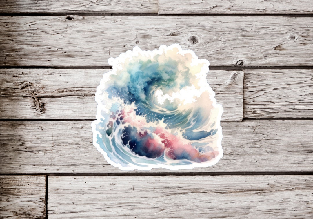 Wave Sticker, Ocean Wave Sticker, Ocean Sticker, Surf Sticker ...