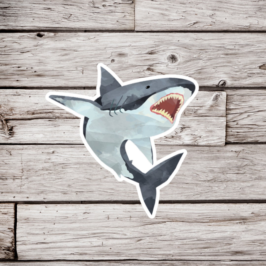 Great White Shark Sticker, White Shark Sticker, Shark Sticker, Ocean ...