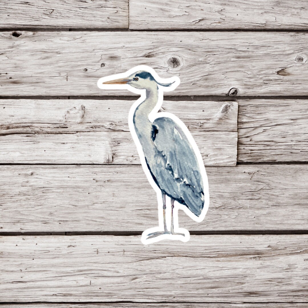 Grey Heron Sticker or Magnet, Heron Sticker, Bird Sticker, Waterproof ...