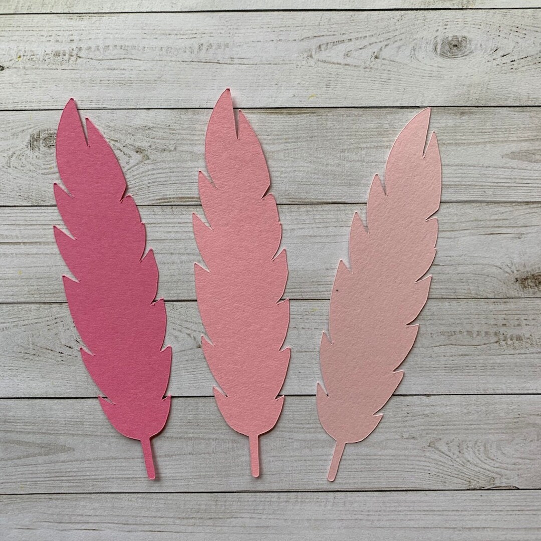 Pink Feather Confetti Set Feather Confetti Feather Cut Out Feather ...