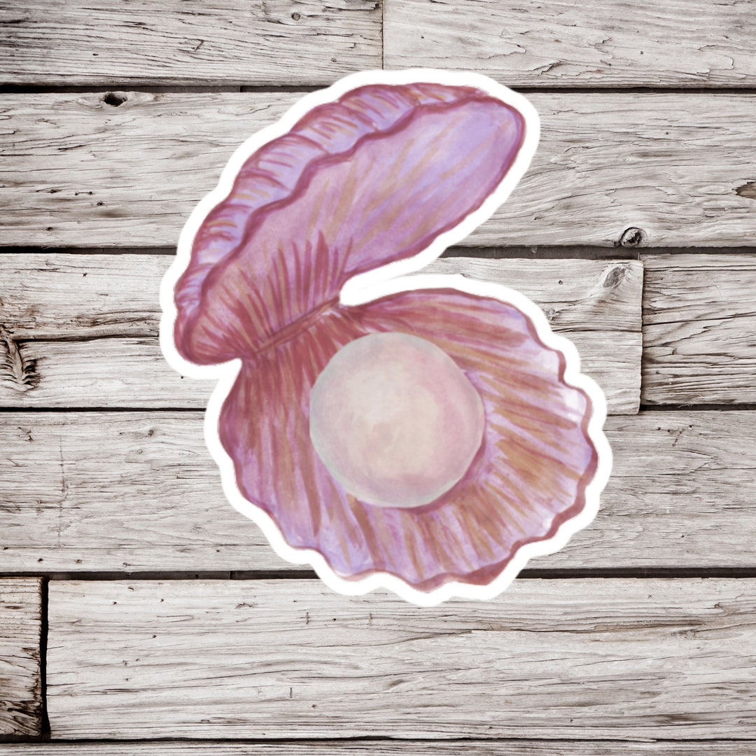 Pearl Sticker or Magnet, Pearl Sticker, Oyster Sticker, Pearl Magnet ...
