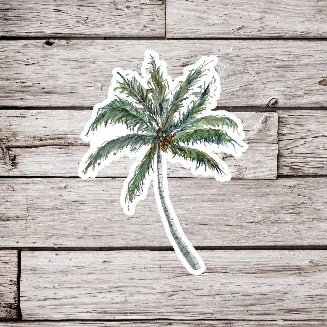 Palm Tree Sticker, Palm Sticker, Tree Sticker, Plant Sticker, Beach ...